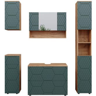 Vicco Ensemble de meubles de salle de bain Irma, Vert, 5 pi&egrave;ces, Vicco