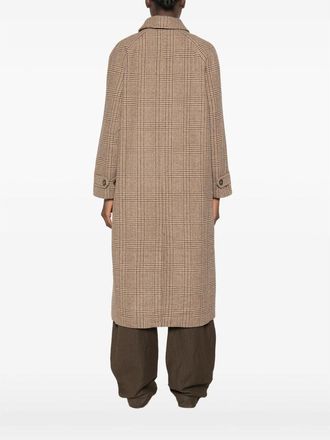 Jcsophie Checked Wool Blend Coat - Brown