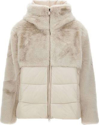 Blauer veste matelassée en fourrure artificielle - Tons neutres