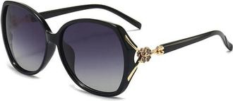 Generic Lunettes de soleil polarisées 2026 pour femmes pour la conduite pour lunettes de soleil vintage à large monture pour femmes, Noir, Taille unique