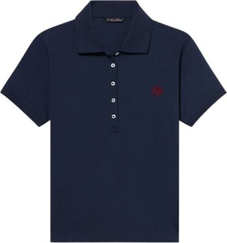 Brooks Brothers Femme, Tops, Bleu, Taille: 38 FR Polo en Piqu&eacute; de Coton avec Logo Brod&eacute;