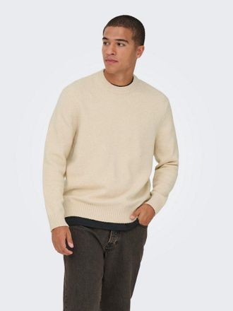 Only & Sons Rundhalspullover ONSJAMES RLX CREW KNIT Baumwollmischung, relaxed fit