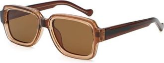 Generic Lunettes De Soleil &Agrave; Monture Carr&eacute;e Vintage For Hommes Et Femmes, S&eacute;ance Photo De Vacances &Agrave; La Plage, Shopping(Brown)