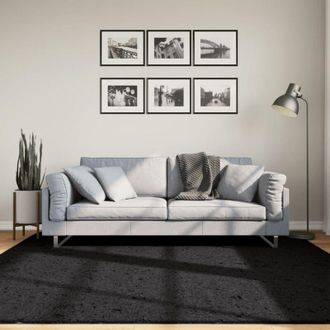 vidaXL Tapis oviedo &agrave; poils courts noir 200x200 cm Vidaxl