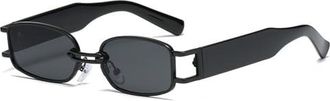 Generic Lunettes De Soleil À Petite Monture En Métal For Hommes, For Vacances, Plein Air, Conduite, For Femmes(Black)