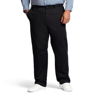 Izod Herren Big and Tall Performance Stretch Flat Front Pant Lssige Hose, Schwarz, 48W / 29L
