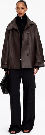 Arket Lockere Lederjacke -Braun