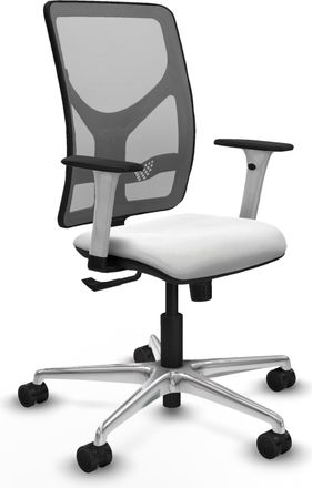 Piqueras y Crespo Schreibtischstuhl mit wei&szlig;en und schwarzen Armlehnen, h&ouml;henverstellbare Lendenwirbelst&uuml;tze, ausgestattet mit 3 Positionen und Schneideschaum, Grau/Wei