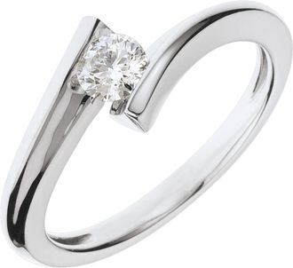 Edenly Solitär Ring Kostbarer Kokon - Mondfinsternis - Weißgold - 18 Karat