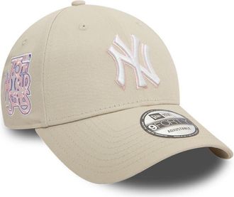 New Era New York Yankees Basecap beige verstellbar Strapback NY World Series Kappe - One-Size