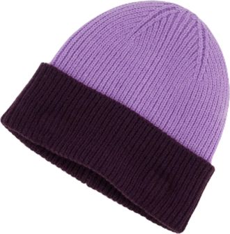 Ulla Popken Damen gestrickt 2-farbig Mütze, Lavendel, Einheitsgröße