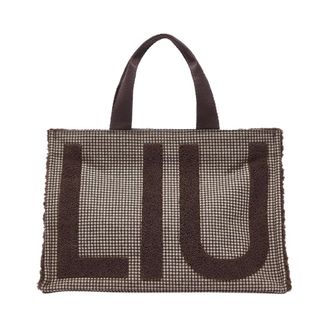 Liu Jo L Tote Check - Femme - Sacs - Brun - Taille: ONE Size