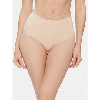 Ysabel Mora Klassischer Damenslip mit hoher Taille 19061 Beige