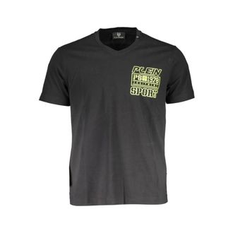 Plein Sport Schwarzes Baumwoll Herren T-Shirt - - Sport - Herren - Schwarzk - S
