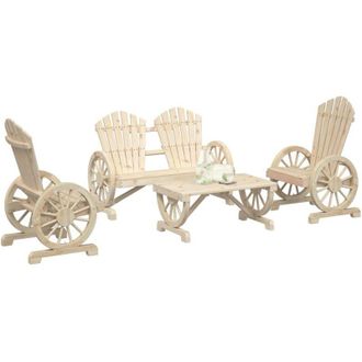 vidaXL vidaXL 4-tlg. Garten-Lounge-Set Massivholz Tanne