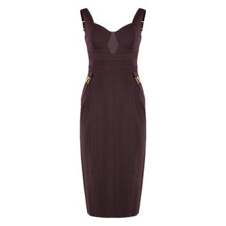 Elisabetta Franchi Femme, Robes, Violet, Taille: 36 FR Robe bustier en tissu bi-&eacute;lastique