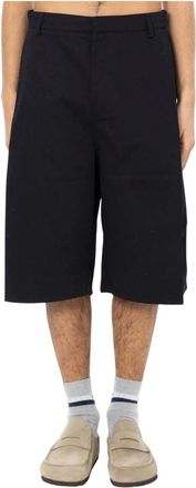 Arte Homme, Shorts, Noir, Taille: W36 Classic Pleated Cotton Shorts