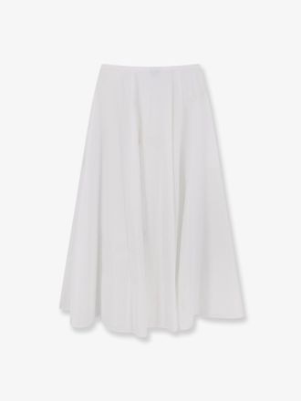 Aspesi Womens Long Cotton Skirt White