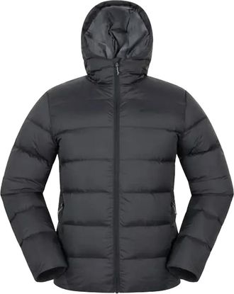 Mountain Warehouse Stratus Kapuzenjacke f&uuml;r Herren, Packable, Daunen (Schwarz)