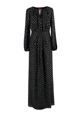 Max Mara Lidia Glitter-dotted Crepe Dress Size XS