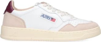 Autry Low-Top Sneaker - Low-Top White Leather Sneakers With Beige Suede Ac - Gr. 40 (EU) - in Wei&szlig; - f&uuml;r Damen