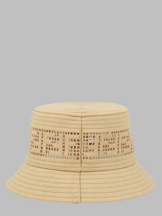 Fendi FXQ142_B016F0RQ0 Raffia-Effect Polyester Bucket Hat - Beige