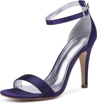 Generic Mari&eacute;e Hauts Talons Sandales Chaussures De Mariage Sexy Open Toe Bureau Travail Soir Talons Hauts 10.5Cm,Dark Purple,38 EU