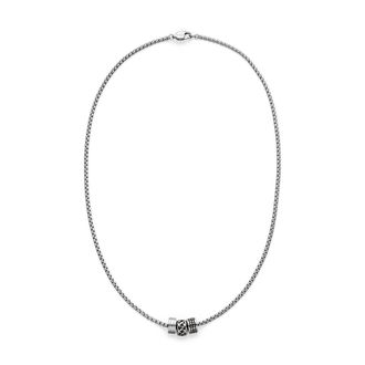 s.Oliver Herren Necklace - Halskette aus mattiertem Edelstahl - IP Schwarz - Venezianerkette verstellbar bis 50 cm - wasserfest & hautfreundlich