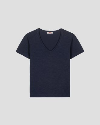 Jott T-shirt col V femme en coton Marine Sonia - Taille XXL