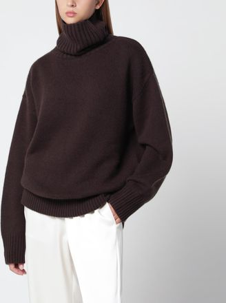 Extreme Cashmere Brauner Rollkragenpullover aus Kaschmir