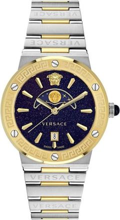 Versace Homme, Accessoires, Gris, Taille: ONE Size Montre habill&eacute;e en acier inoxydable au design minimaliste