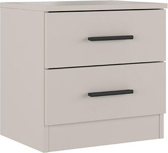 PEGANE Pegane - Table de nuit, table de chevet avec 2 tiroirs coloris beige - Longueur 39,60 x profondeur 33,50 x hauteur 43 cm