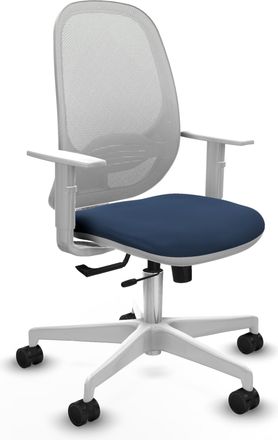 Piqueras y Crespo Cilanco Computerstuhl mit wei&szlig;en Armlehnen, h&ouml;henverstellbare Lendenwirbelst&uuml;tze, ausgestattet mit Syncro/Traslack und Schneideschaum, Wei&szlig;/Marineblau