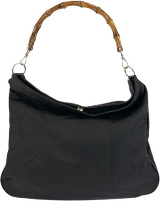 Gucci Pre-owned Sac bandouli&egrave;re en nylon bambou - Femme - Pre-owned - Noir - Taille: ONE Size