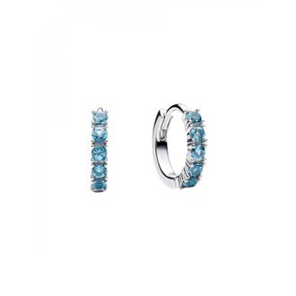 Pandora Pandora Timeless Hellblaue Huggie Ohrringe aus Sterling Silber mit Zirkonia, 293849C01