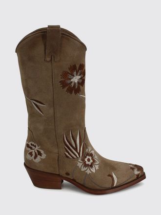 Parosh P. A.R. O.S. H. Westernstiefel aus Veloursleder mit floraler Stickerei