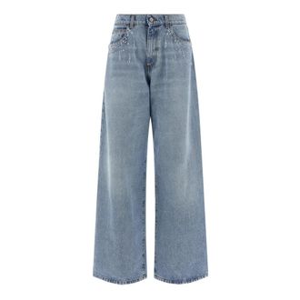 Giuseppe Di Morabito Kristallverzierte High-Rise Wide-Leg Jeans - - Jeans - Damen - Blau - W27