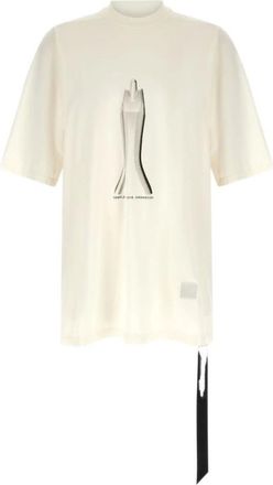 Rick Owens Homme, Tops, Blanc, Taille: S T-Shirt Jumbo Manches Courtes