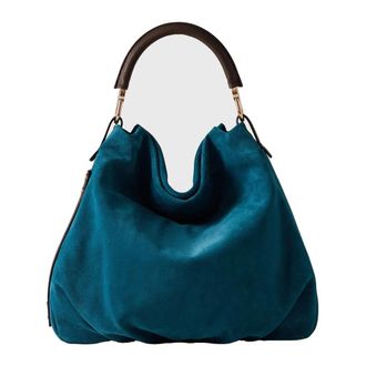 Borbonese Sac Hobo Moyen Bice - Femme - Sacs - Bleu - Taille: ONE Size