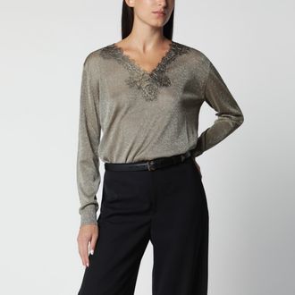 Valentino V-Ausschnitt-Pullover aus Spitze in Viskosemischung