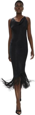 Access Fashion Access Fashion, Femme, Robes, Noir, Taille: 44 FR Longuette Satin Dress