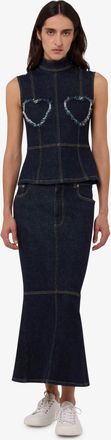 Moschino Jupe en denim stretch - Bleu