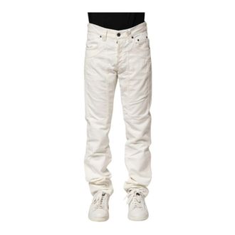 Jeckerson Wei&szlig;e Baumwoll-Stretch-Straight-Fit-Hose - - Trousers - Herren - Wei&szlig; - W30