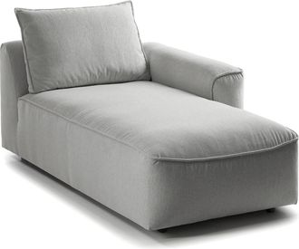 Studio Copenhagen home24 Modullongchair Grau/Hellgrau Webstoff Saia 170 x 82 x 105cm Armlehne davorstehend rechts Modern
