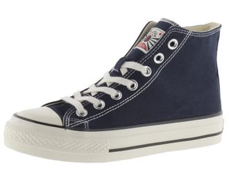 Victoria Hohe Sneaker Tribu Canvas & Retro-Logo & Gl&auml;nzender Sohle 1057101 f&uuml;r Damen Marino 36