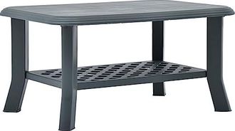 vidaXL Table Basse Table dAppoint avec Une Etag&egrave;re Table de Salon Bout de Canap&eacute; Table de Canap&eacute; Maison Int&eacute;rieur Vert 90x60x46 cm Plastique