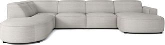 KAISER Großes modulares Sofa v California round Stoff Luna/Cruse Cruse Hellgrau Links