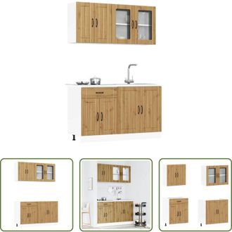 vidaXL vidaXL K&uuml;chenm&ouml;bel - 4-tlg. K&uuml;chenschrank-Set Kalmar Artisan-Eiche Holzwerkstoff