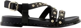 Cosmoparis Femme, Chaussures, Noir, Taille: 42 EU Sandalette Rock &Eacute;l&eacute;gante avec Clous Dor&eacute;s