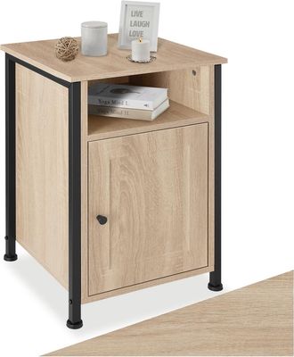 TecTake Nachttisch mit Ablage + Staufach, Nachtschrank, 40 x 42 x 60,5 cm, Beistelltisch, Deko Schlafzimmer, Deko Wohnzimmer M&ouml;bel, Blumenst&auml;nder, Nischenschr